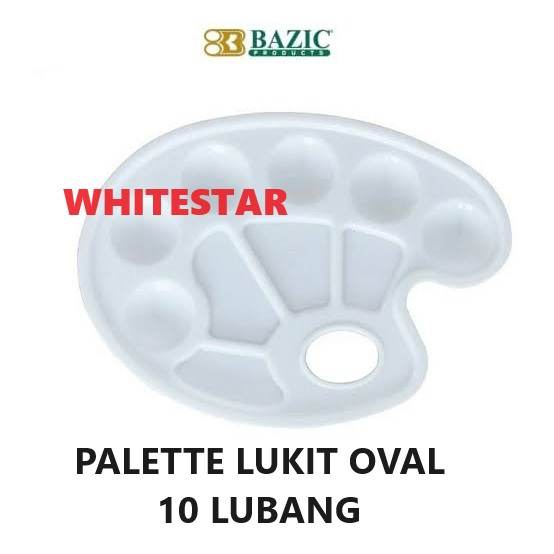 Jual palet lukis / palette / tempat cat bazic oval 10 lubang | Shopee ...