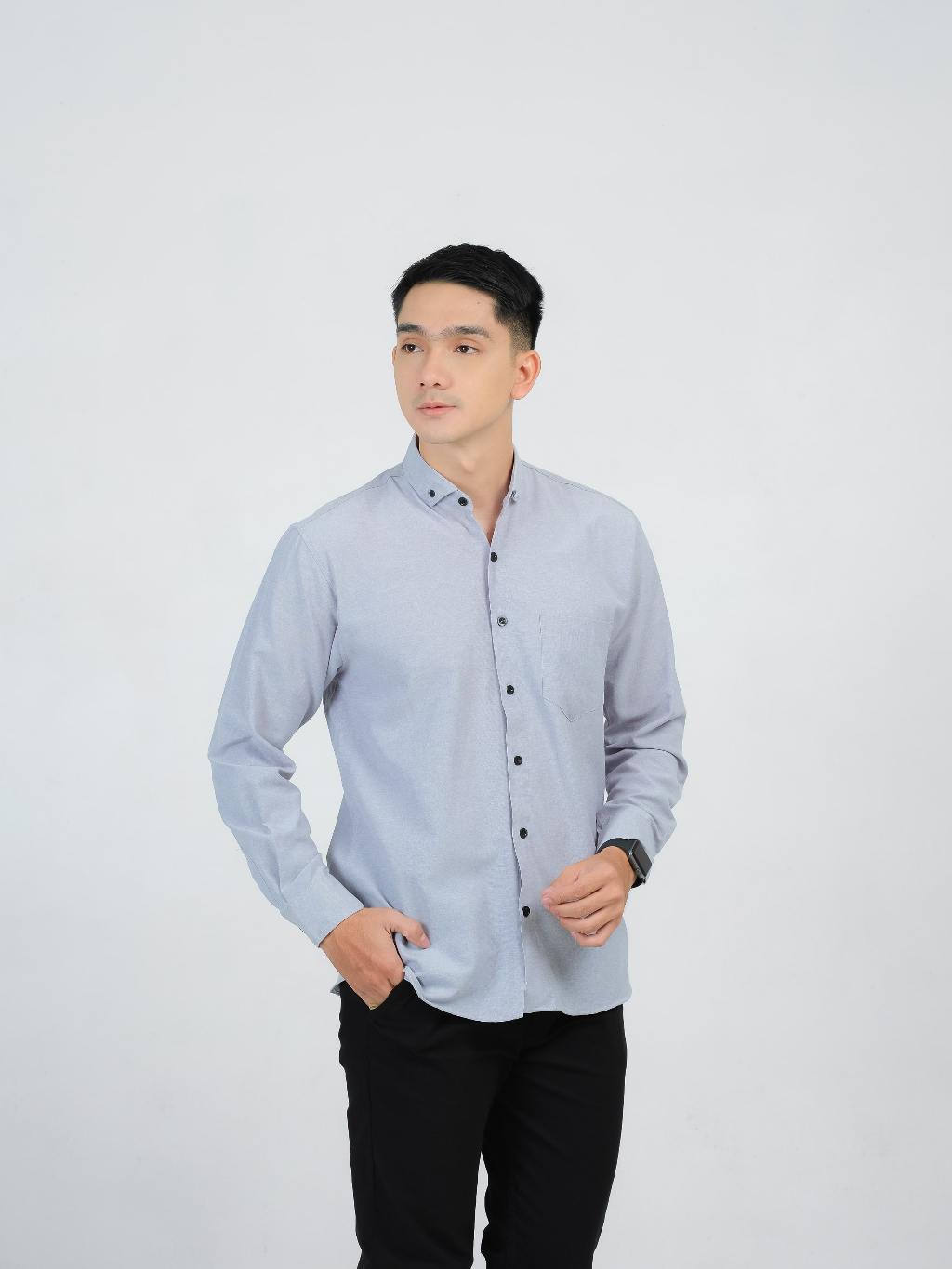 Jual HEM Kemeja Polos Pria Kasual Lengan Panjang 11 Warna Size M L XL ...