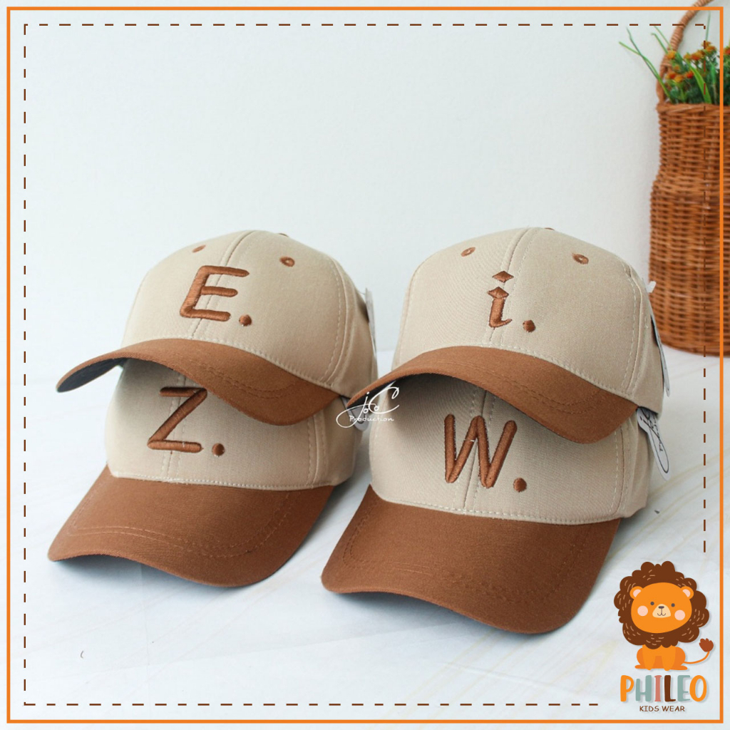 Jual Topi Anak Bordir Inisial A-Z / Topi Anak Huruf Alfabeth Usia 3-12 ...