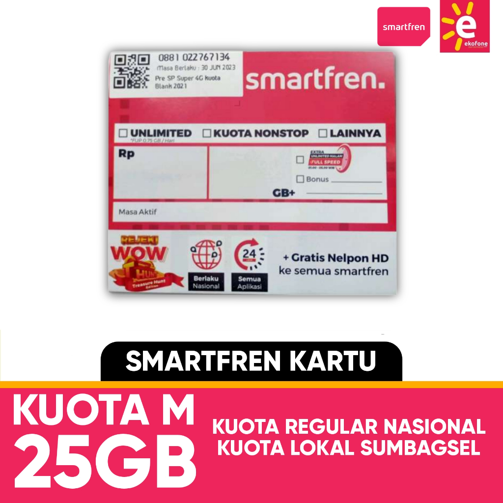 Jual SMARTFREN 25GB/KUOTA M (KARTU) | Shopee Indonesia