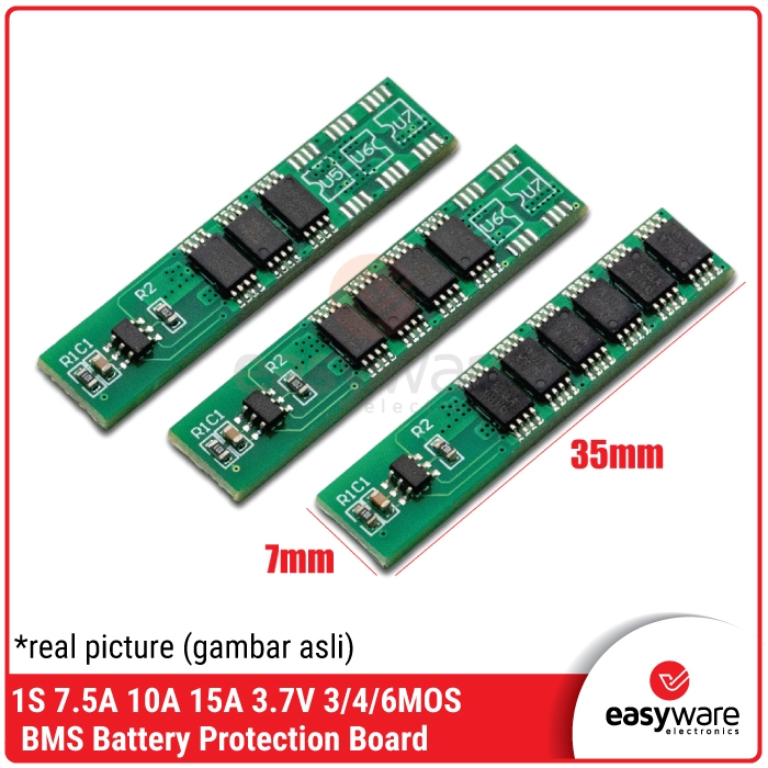 Jual 1S 7.5A 10A 15A 3.7V 3/4/6MOS BMS Battery Protection Board ...