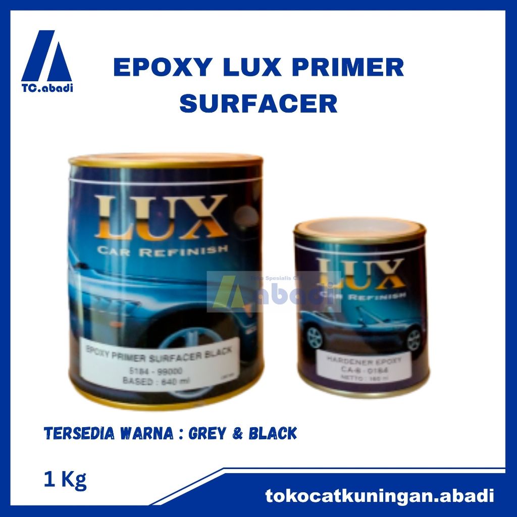 Jual EPOXY LUX PRIMER SURFACER PLUS HARDENER / Warna Grey dan Black - 1 ...
