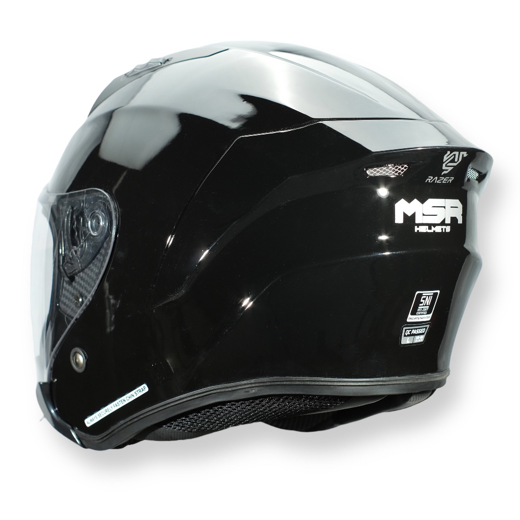 Jual Helm Dewasa MSR Razer Polos Half Face Single Visor Standar SNI ...