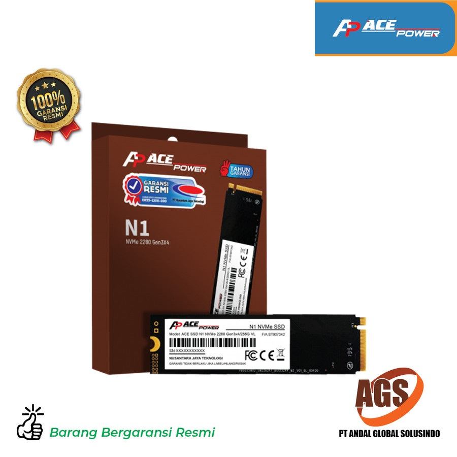Jual Ace Power SSD N1 NVMe 2280 GEN 3 x 4 256GB VL Internal PC Laptop ...
