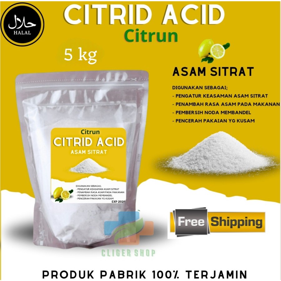 Jual CITRUN MURNI 5KG / CITRIC ACID 5 KG / ASAM SITRAT 5 KG MONOHYDRATE ...