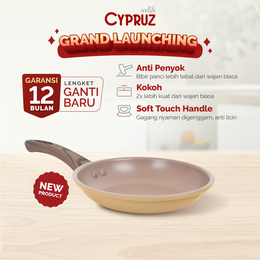 Jual Cypruz Wajan Penggorengan Anti Lengket Fry Pan Hercules Series | Shopee Indonesia