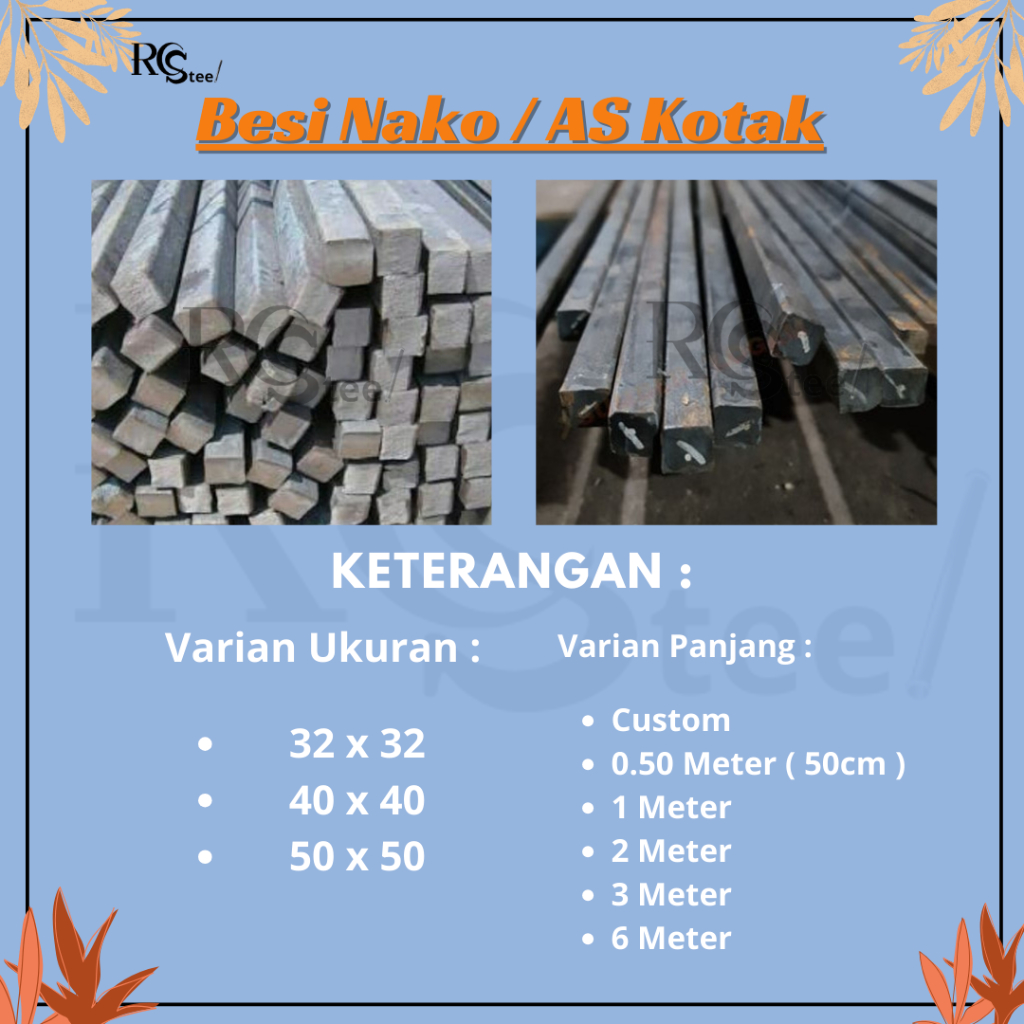 Jual Besi Nako / As Kotak 40 x 40 x 6 Meter | Shopee Indonesia