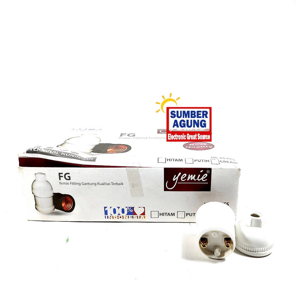 Jual Yemie Fiting Gantung Putih Bersih Terminal Kuningan Fitting Lampu ...