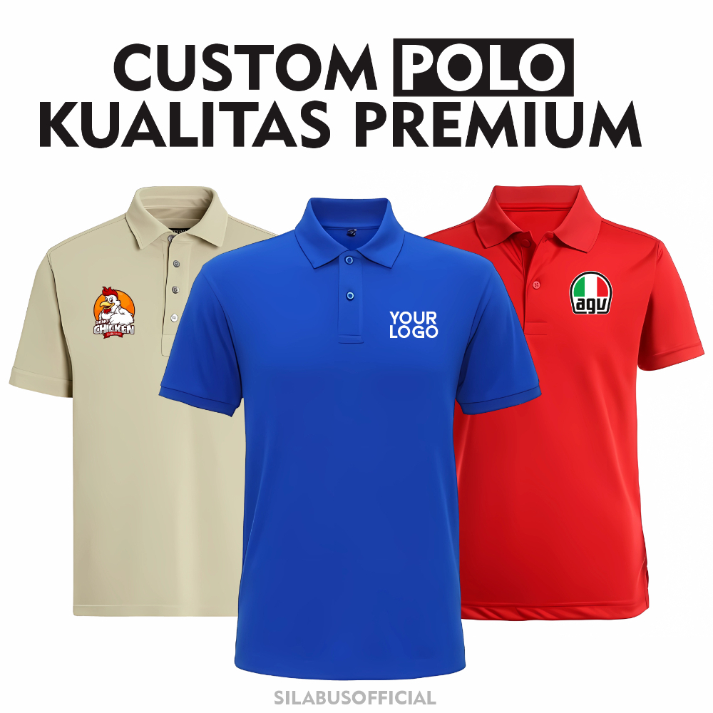 Jual Kaos Kerah, Polo Shirt, Custom Logo Design Sendiri Sablon Satuan ...