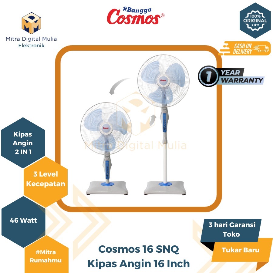 Jual Cosmos 16 SNQ Stand Fan 16 inch | Shopee Indonesia