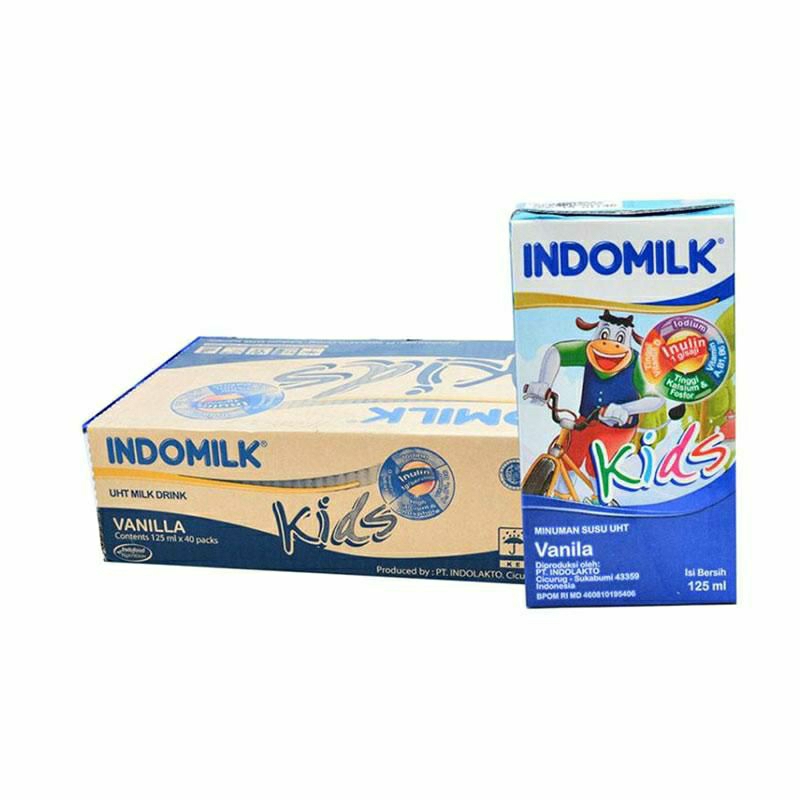 Jual Indomilk Kids Vanilla Susu UHT [115 ml/ 40 pcs/ Karton] | Shopee Indonesia