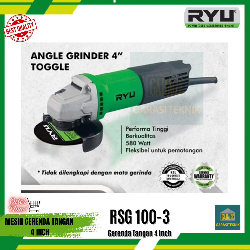 Jual RYU Gerenda - gerinda ryu 4 inchi RSG100-3+Gerenda tangan Ryu ...