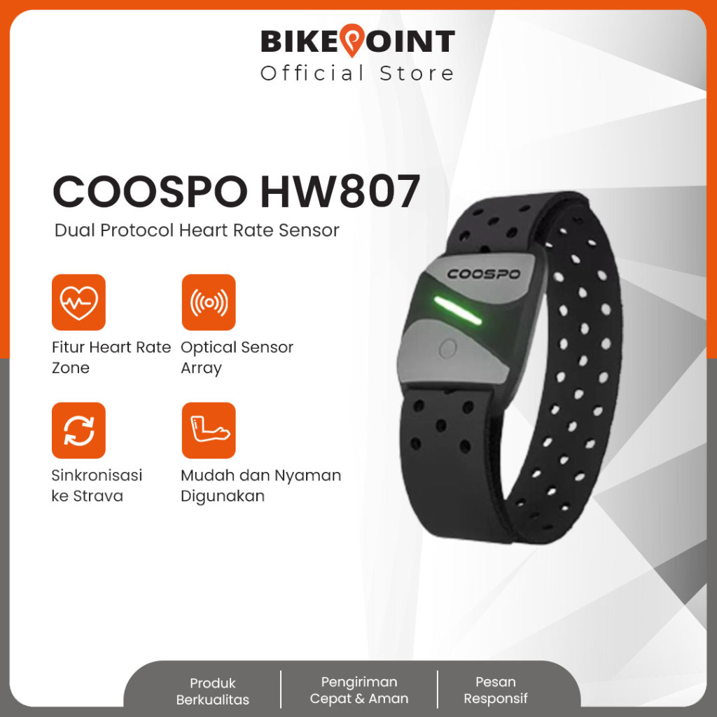 Jual COOSPO HW807 Heart Rate Sensor -- Armband Heart Rate Monitor ...