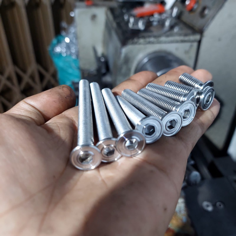 Jual BAUT SLIM SPIRAL MODEL BARU DRAT 12 BAUT M8 STAINLESS PANJANG 2 - 8 cm | Shopee Indonesia