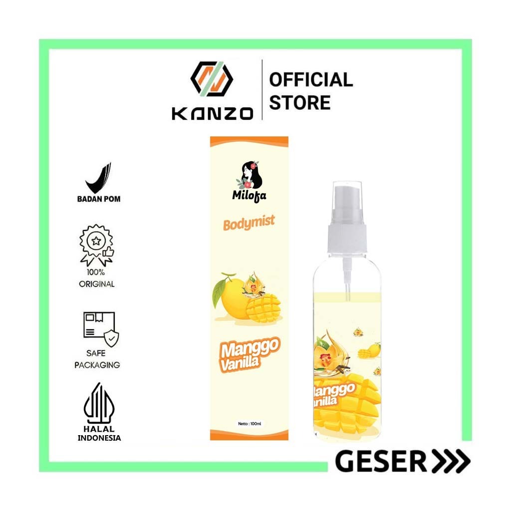 Jual Kanzo - [BPOM] Parfum Body Mist Milofa Manggo Vanilla 100ml / Body ...