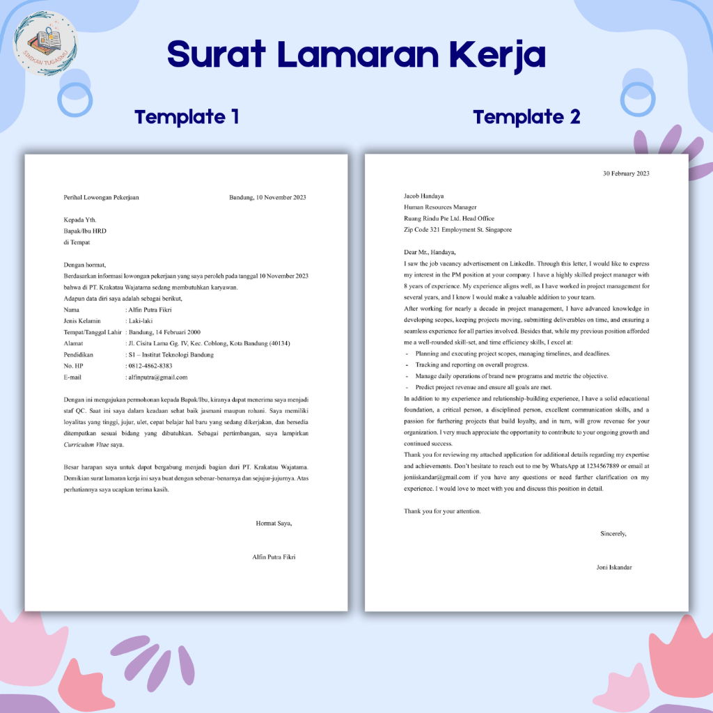 Jual CV ATS Friendly | Surat Lamaran Kerja | Curriculum Vitae Format Applicant Tracking System ...