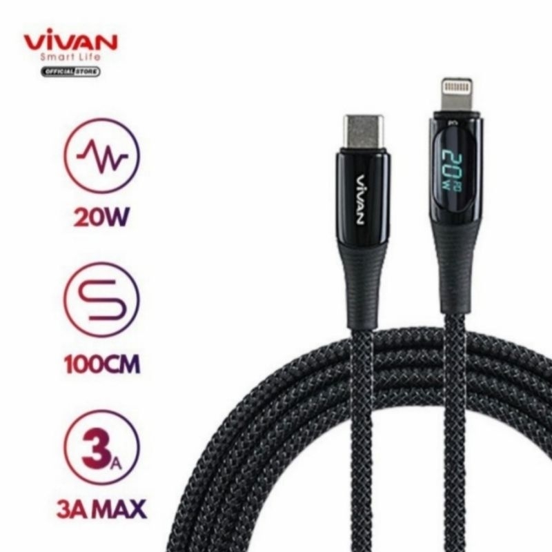 Jual Kabel Data Iphone Vivan VCL100 Type C To Lightning 20W Fast ...