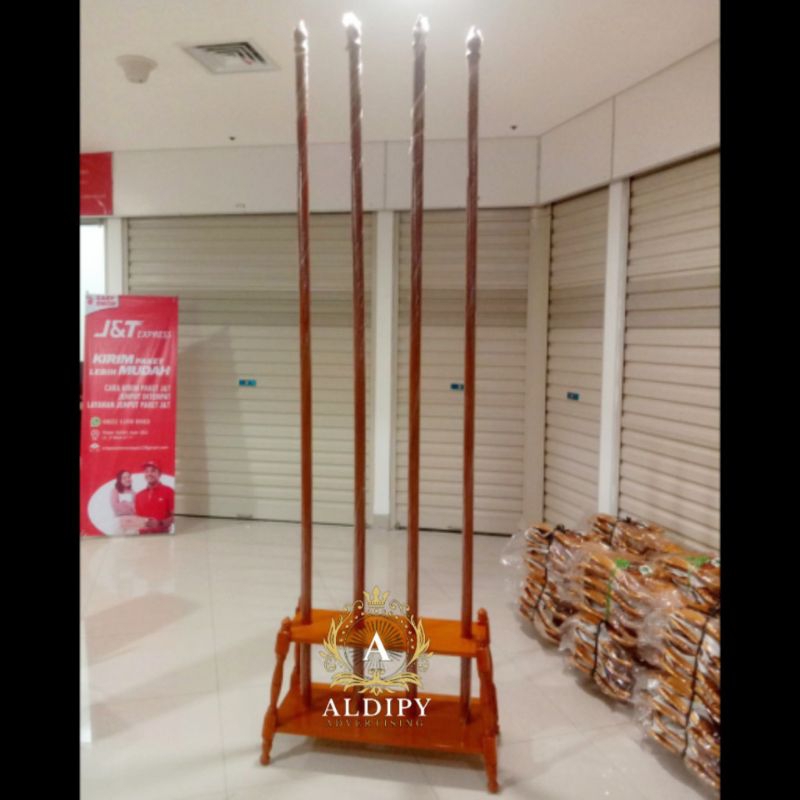 Jual Tiang Bendera Lobang 4 dan Tatakan Lobang 4 Via Pengiriman Luar ...