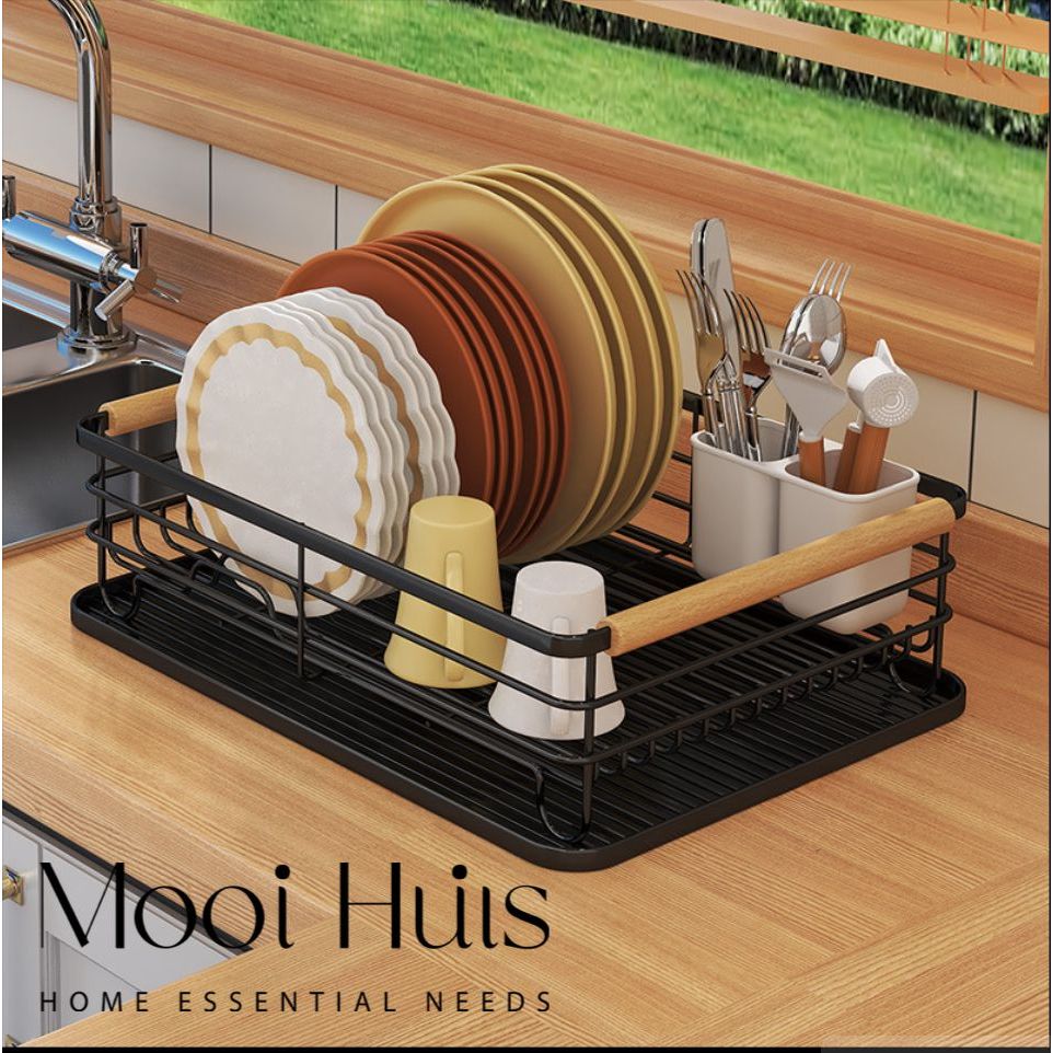 Jual MOOI ASOKA Rak Dapur Piring Nordic Style Penganggan Kayu Estetik ...