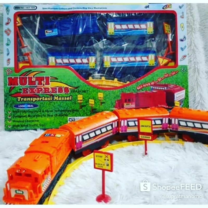 Jual mainan kereta api multy express baterai musik rel set lengkap ...