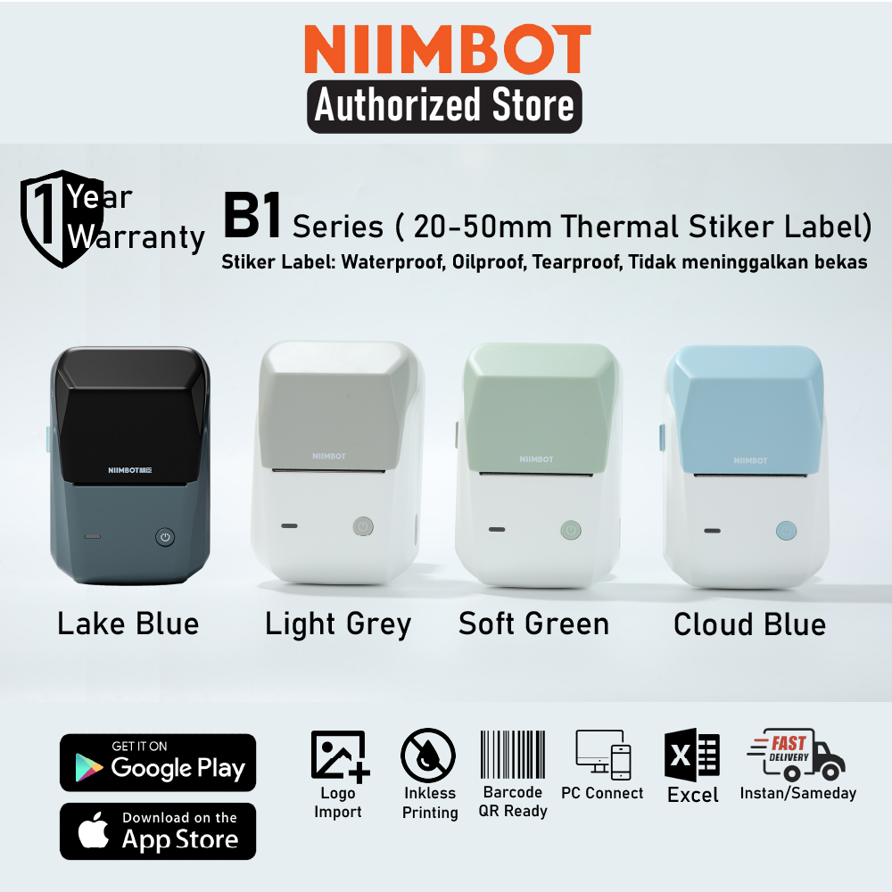Jual New B21 Robust Printer / B1 Niimbot Thermal Label Bluetooth ...