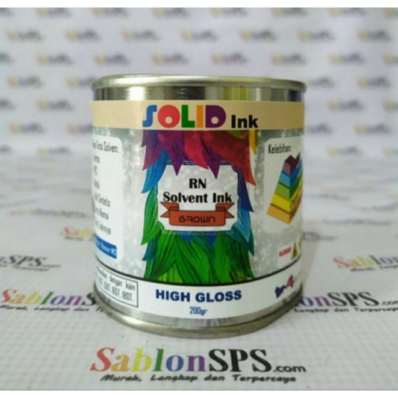 Jual TINTA SABLON PVC SOLVENT BASED 200GR BROWN COKLAT KERTAS VINYL ...