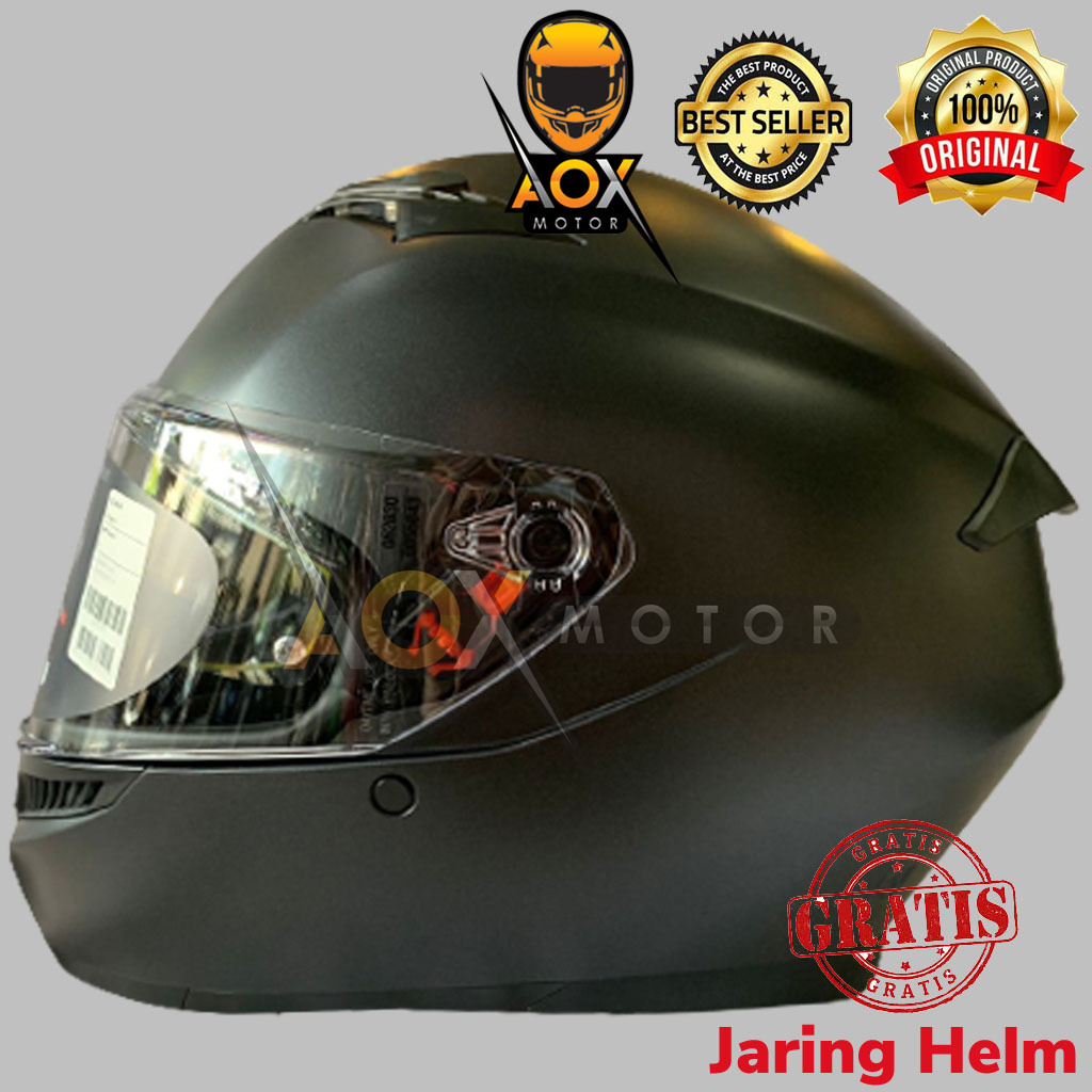 Jual Helm Fullface AGV K3 SNI Asian Fit Solid Polos Matt Black, GRATIS ...