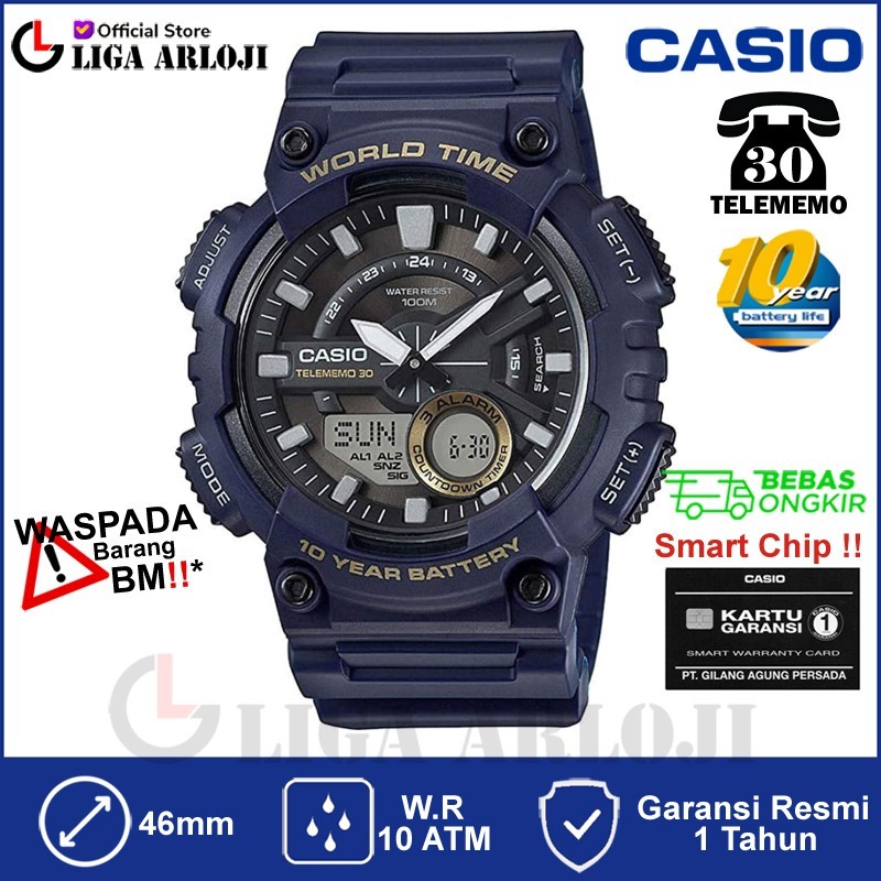 Jual CASIO AEQ-110W-2AVDF-Jam Tangan Pria Analog/Digital Original-Garansi Resmi | Shopee Indonesia