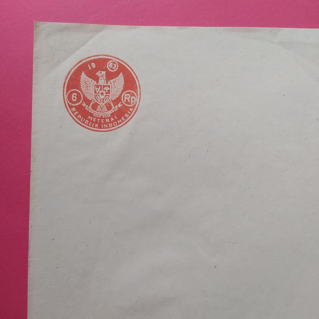 Jual Kertas Segel Kuno Rp 6 Tahun 1963 Double | Shopee Indonesia