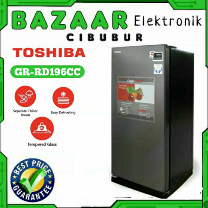Jual KULKAS 1 PINTU TOSHIBA GR-RD196CC | Shopee Indonesia