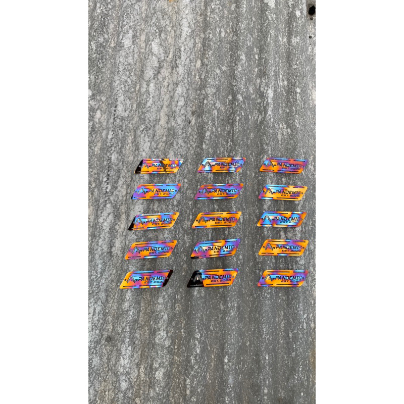 Jual emblem knalpot PANDEMIC stainles tebal 1.2mm | Shopee Indonesia