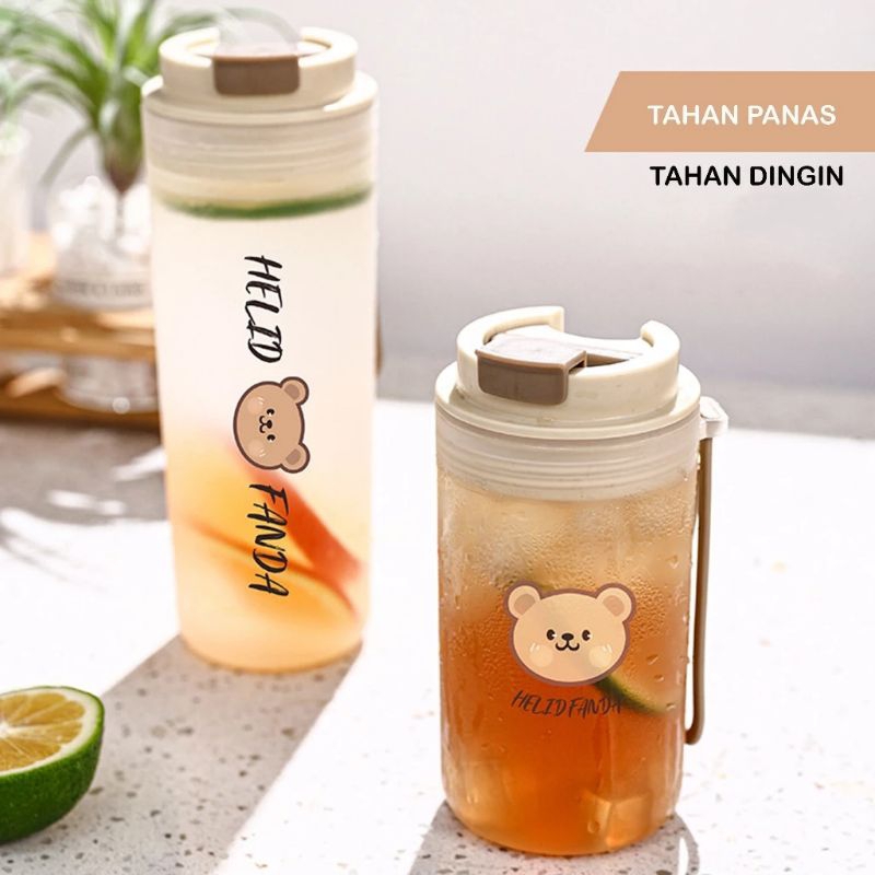 Jual TERLARIS Botol minum putih transparan bening Estetik Botol air ...