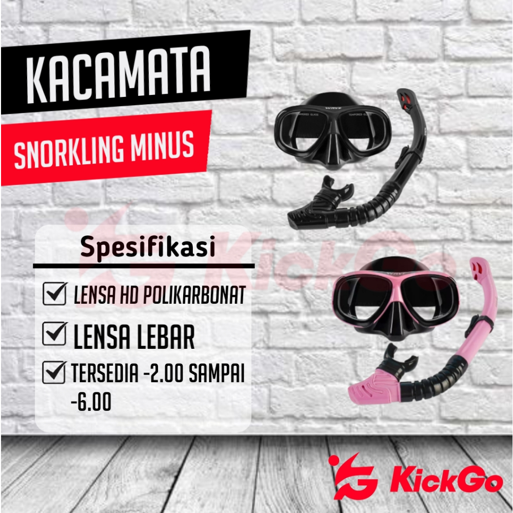 Jual Kacamata Scuba Diving Snorkling Minus Dewasa -150 sampai -600 ...