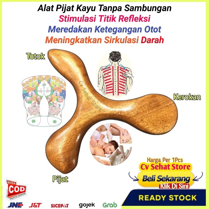 Jual ALAT PIJAT SEGITIGA KAYU Terapi Refleksi Pijet Kerok Kerik Totok Pemijat Therapist Pijit ...