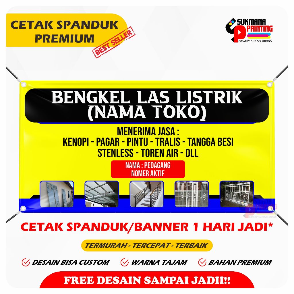 Jual CETAK SPANDUK BANNER BENGKEL LAS KANOPI LAS PAGAR LAS PINTU JASA ...