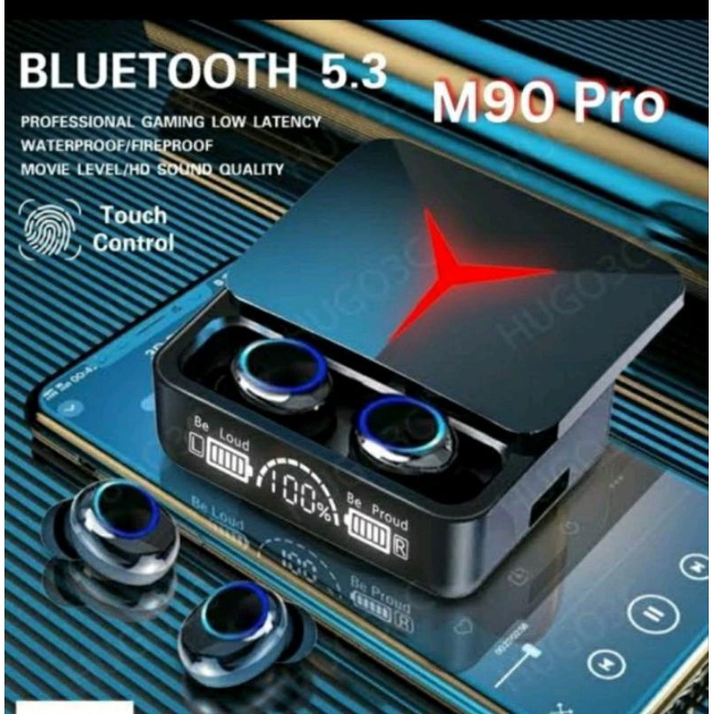 Jual PROMO Headset Bluetooth TWS M90 Pto Gaming & Musik Plus Powerbank | Shopee Indonesia