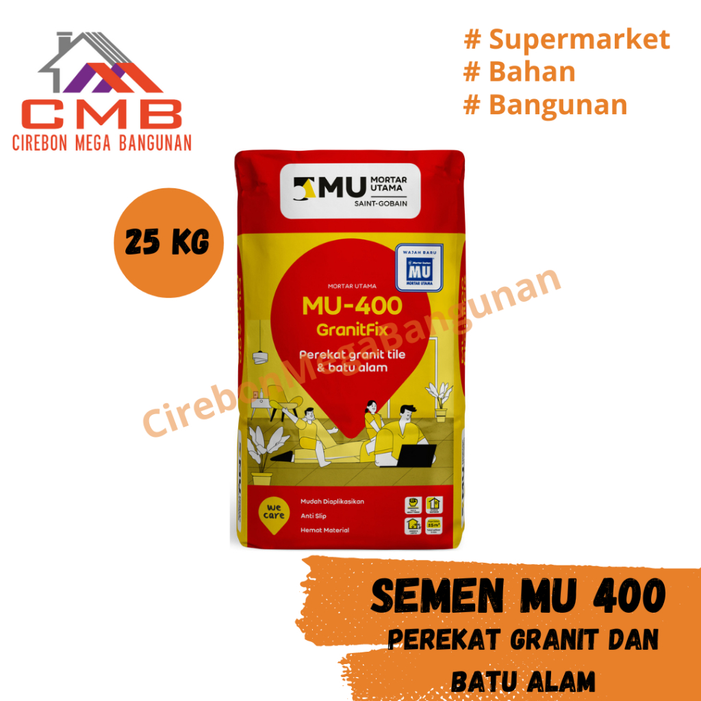 Jual SEMEN MU 400 25KG / SEMEN PEREKAT GRANIT / MU 400 / PEREKAT GRANIT ...
