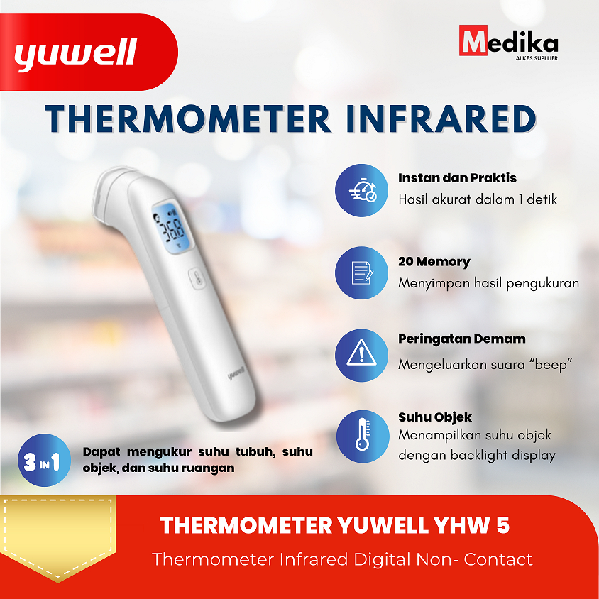 Jual Thermometer Head Yuwell Infrared YHW - 5 3 in 1 Sensor termometer | Shopee Indonesia