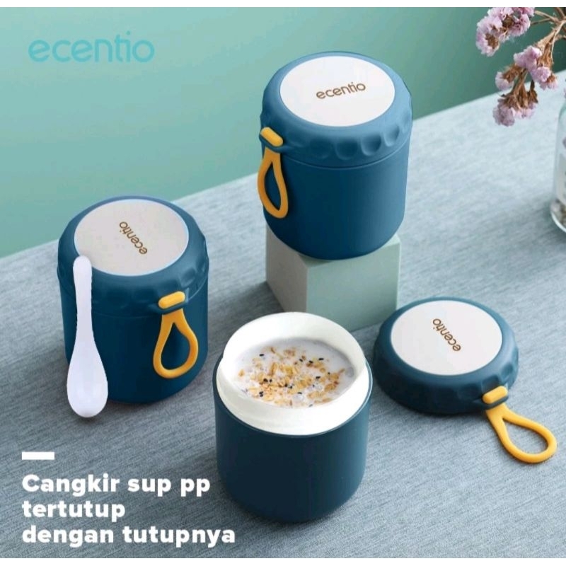 Jual Ecentio Cangkir Sup Tahan Panas Free sendok Anti Tumpah Breakfast ...