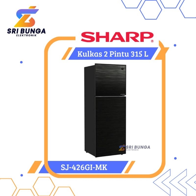 Jual SHARP Kulkas 2 Pintu SJ 426GI 456 GI MK MS 338 - 352 Liter J Tech Inverter Pintu Kaca ...