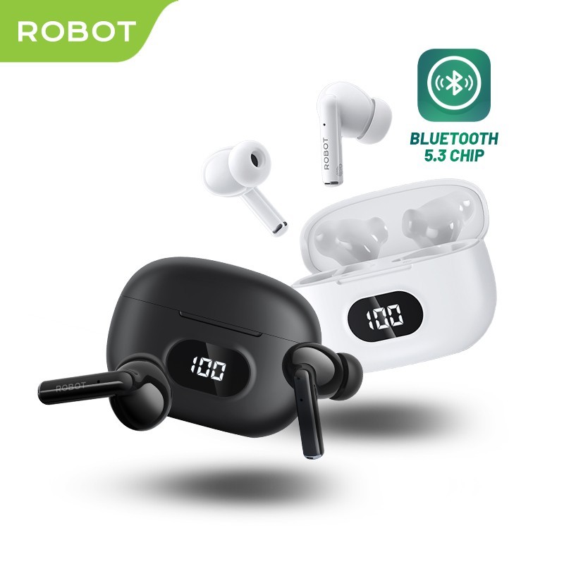 Jual ROBOT T70 Airbuds Earphone Wireless TWS Bluetooth 5.3 Deep Bass ...
