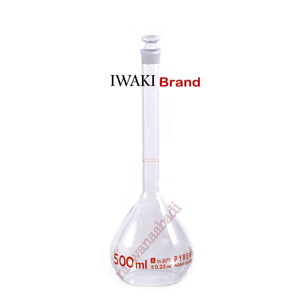 Jual IWAKI.5640-1L. Labu Ukur 1000ml Tutup Kaca | Volumetric Flask Glass Stopper 1 Liter ...