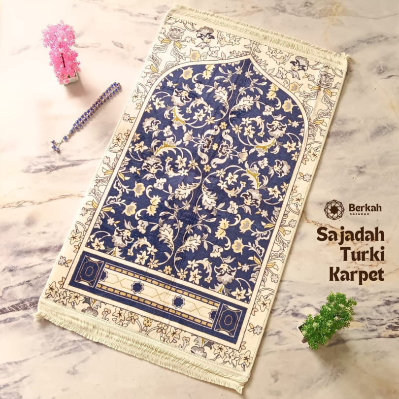 Jual Sajadah Turkey Karpet Tebal Anti-Slip Rumbai Sholat 70x110cm SK001 ...