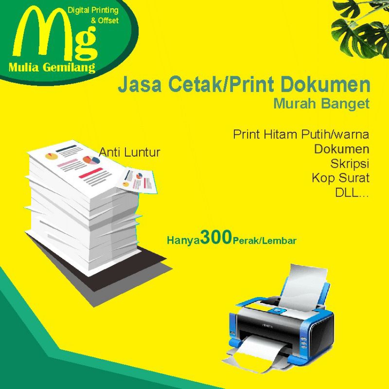Jual PRINT Dokumen CETAK skripsi A4 kop surat | Shopee Indonesia