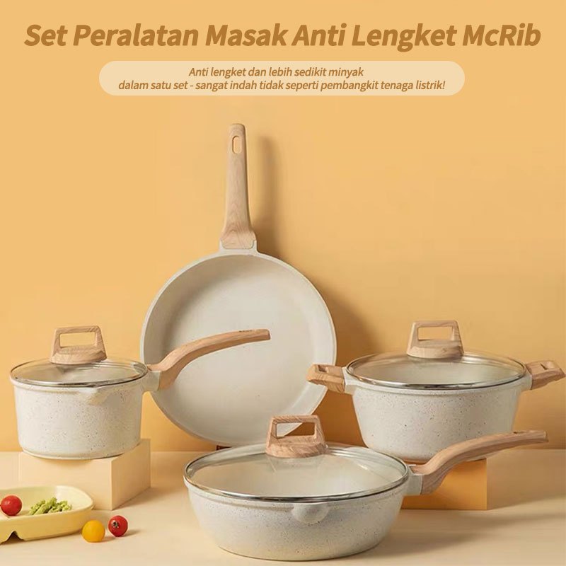 Jual Panci Set 4 IN 1 Anti Lengket Panci Isi 3 Tutup Kaca Panci Set Pot Cookware Set Anti ...