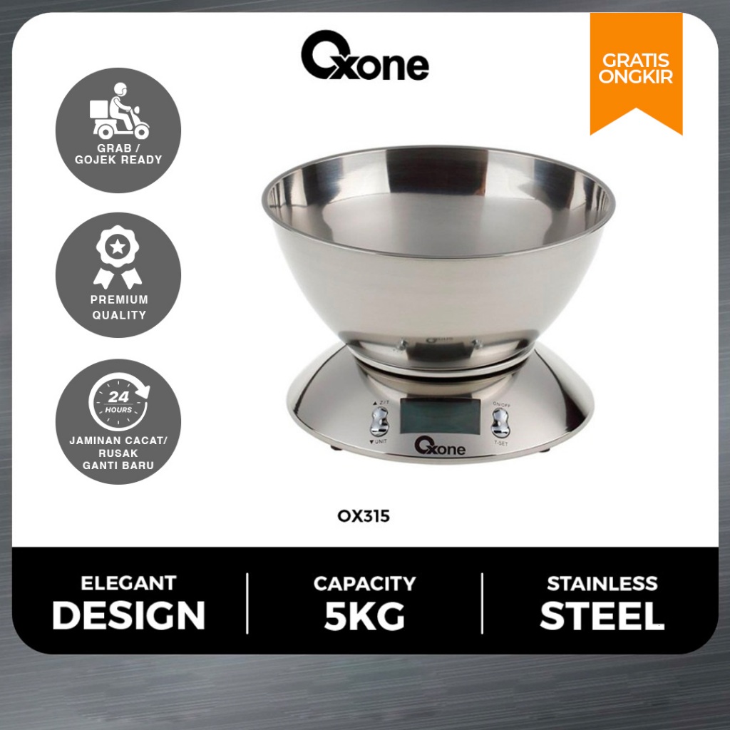 Jual Oxone OX315 Timbangan Dapur Digital Scale Max 5 kg | Shopee Indonesia