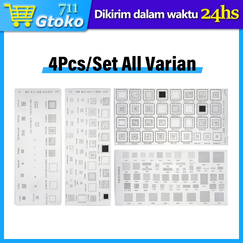 Jual 55 in 1 Plat Cetak IC BGA Amaoe Stencil All Varian Universal 1 Set 4 Pcs | Shopee Indonesia