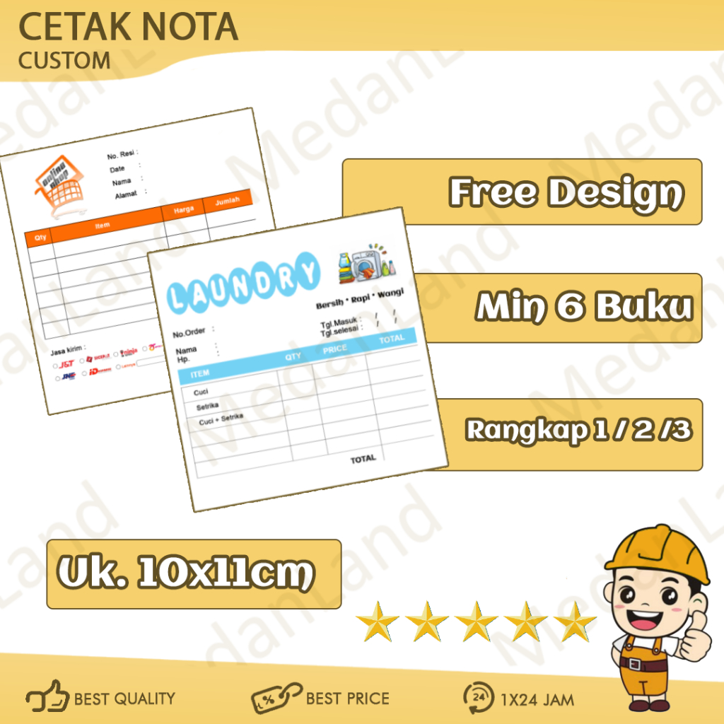 Jual [Bisa Satuan] Cetak bon 1/6 folio nota faktur kwitansi satuan ...