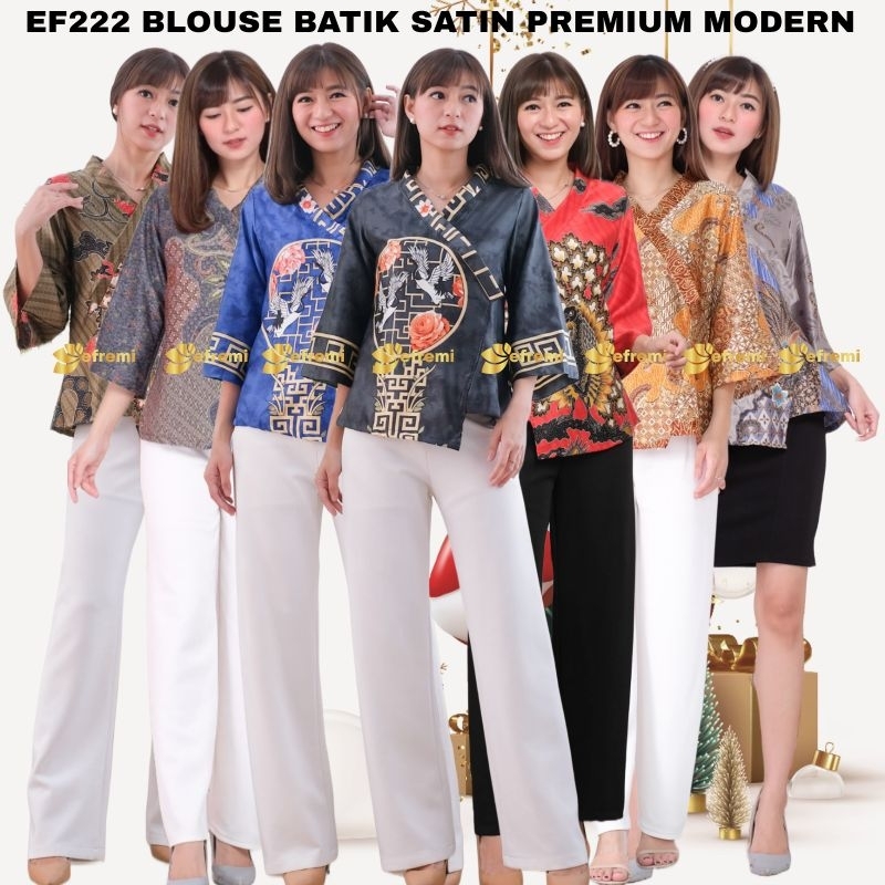 Jual EF222 ATASAN WANITA MODERN/BLOUSE KERJA KANTOR/PARTY BLOUSE/BAJU ATASAN | Shopee Indonesia