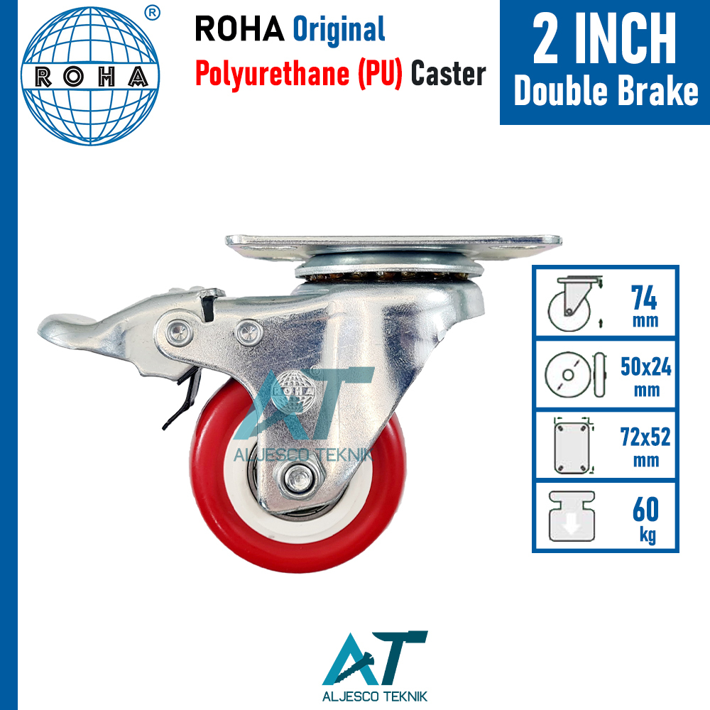 Jual RODA HEAVY DUTY 2 INCH REM PU ETALASE - TROLI - GEROBAK | Shopee ...